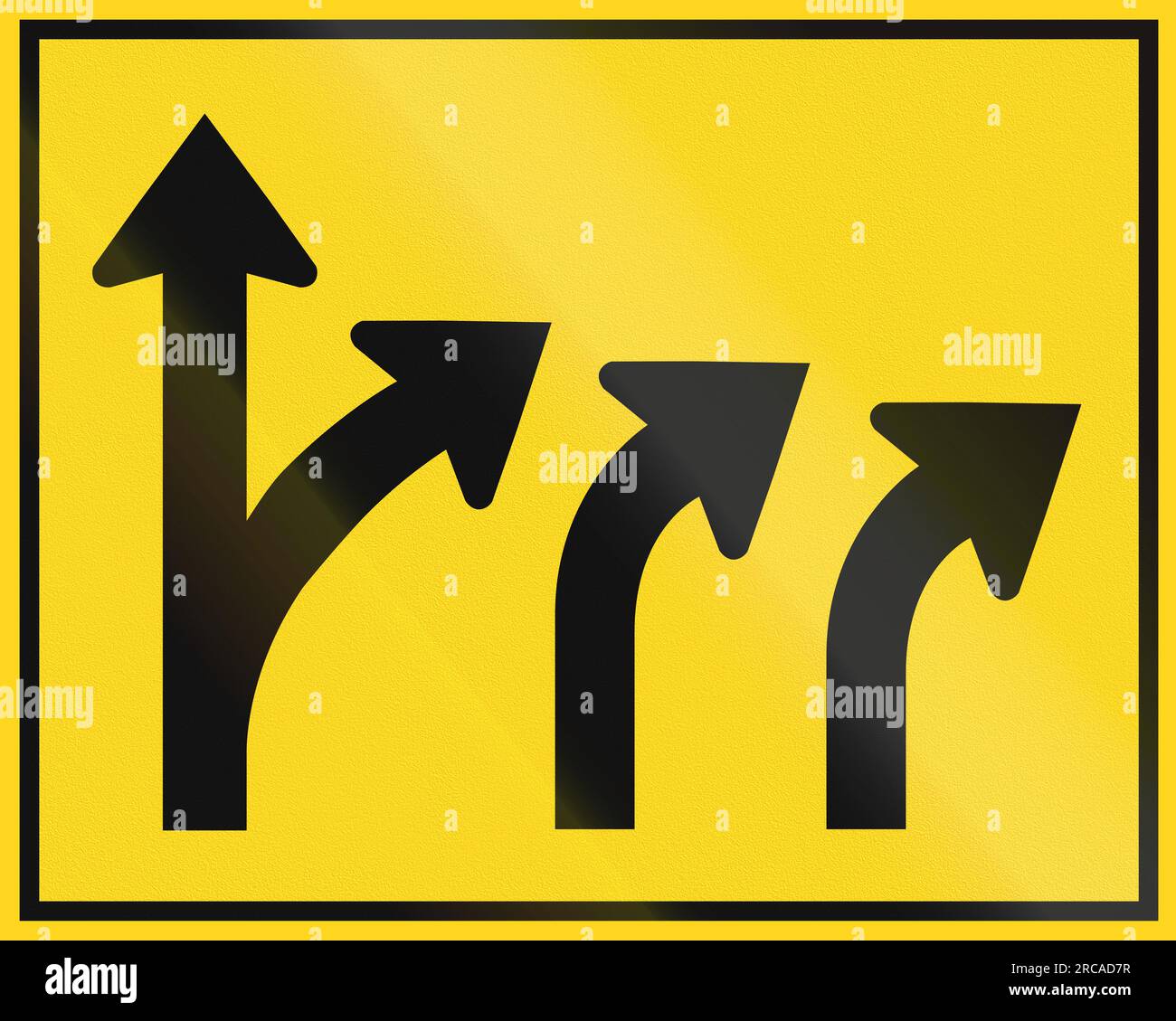 Lane overview sign in Canada - three lanes. This sign is used in ...