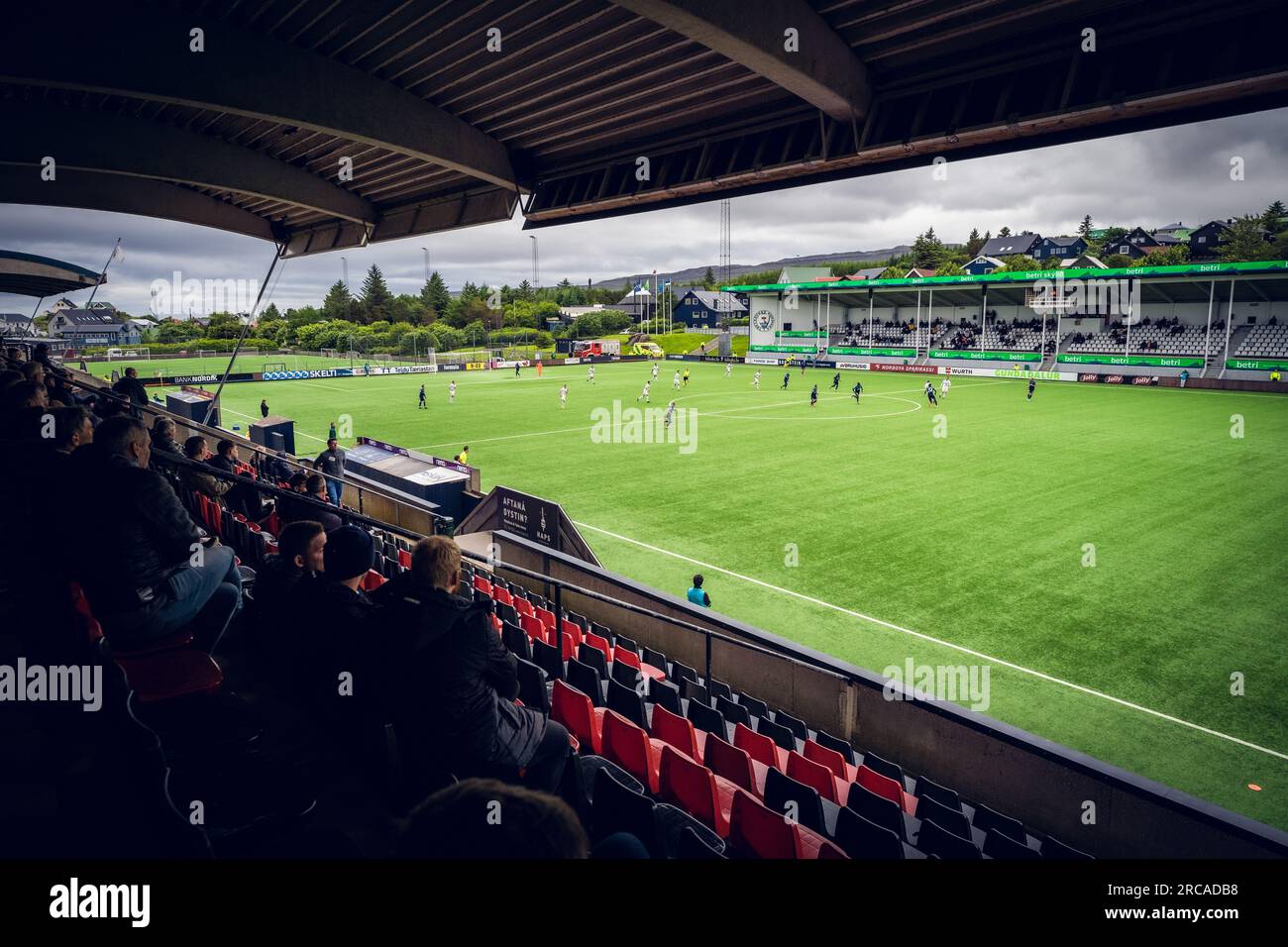 Torshavn, Faroe Islands. 12th July, 2023. The Gundadalur Stadium seen ...