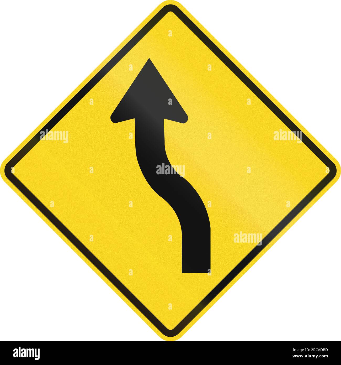 Canadian road warning sign - Reverse curve first to left. This sign is ...