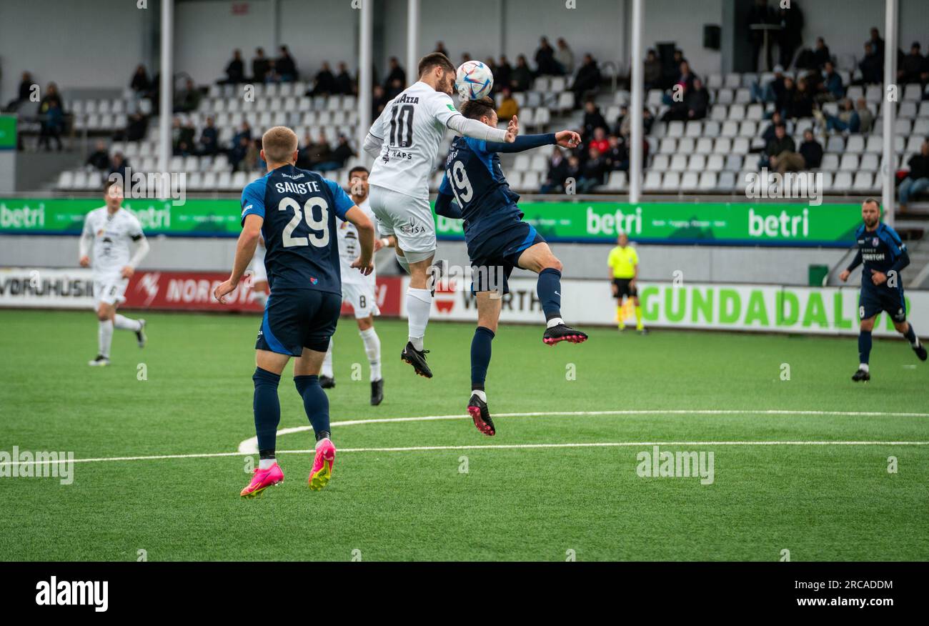 Torshavn, Faroe Islands. 12th July, 2023. Valerijs Sabala (10) of B36 ...