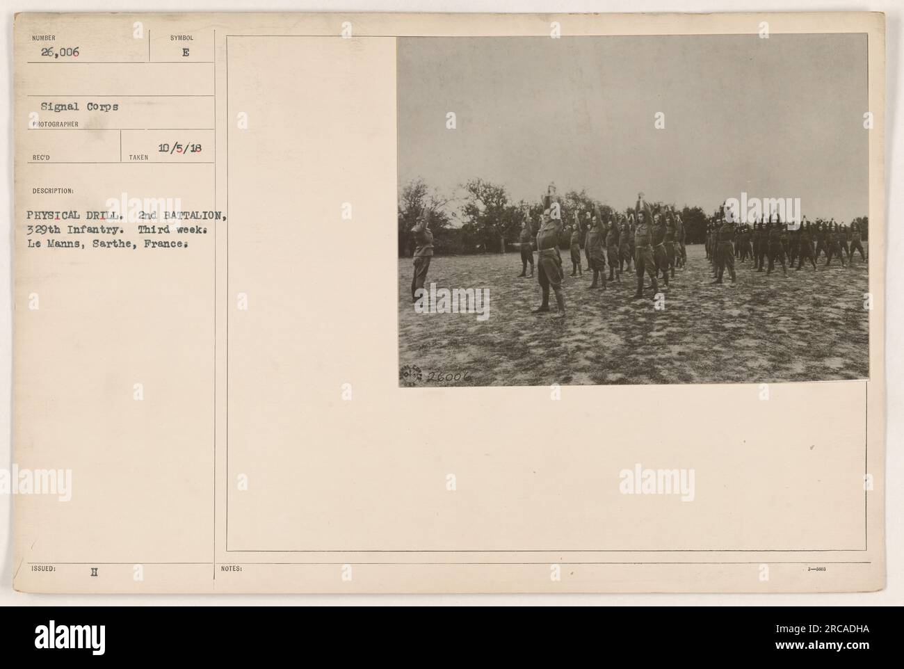 Soldiers participating in physical drill during World War I. This ...