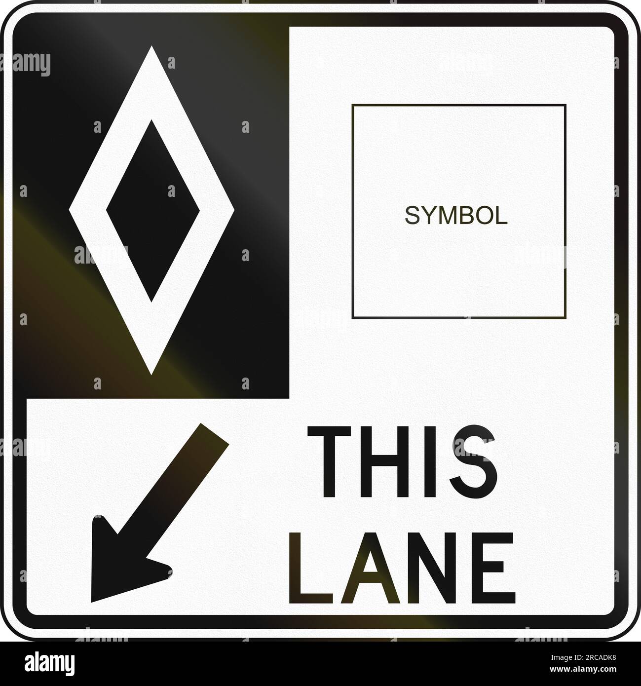 Blank lane road sign in Canada with copy space for vehicle symbol. This ...