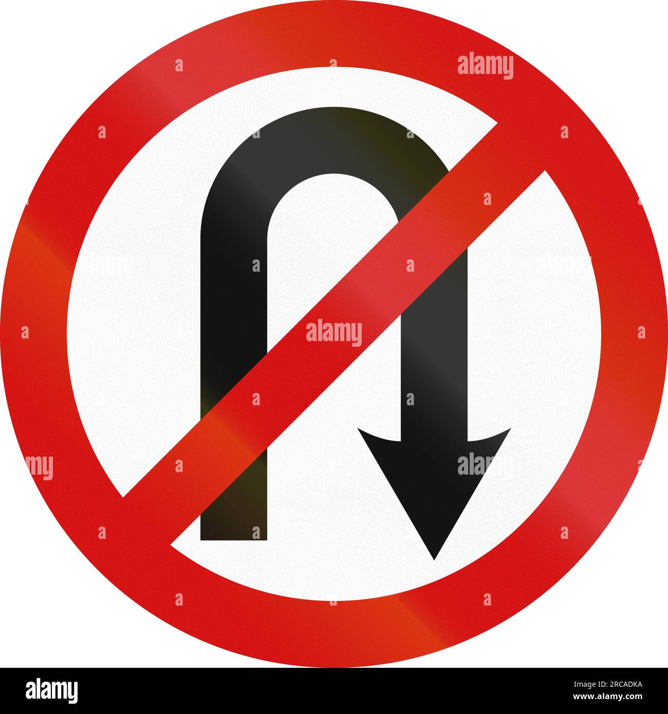 An Irish regulatory sign - no U-turn Stock Photo - Alamy