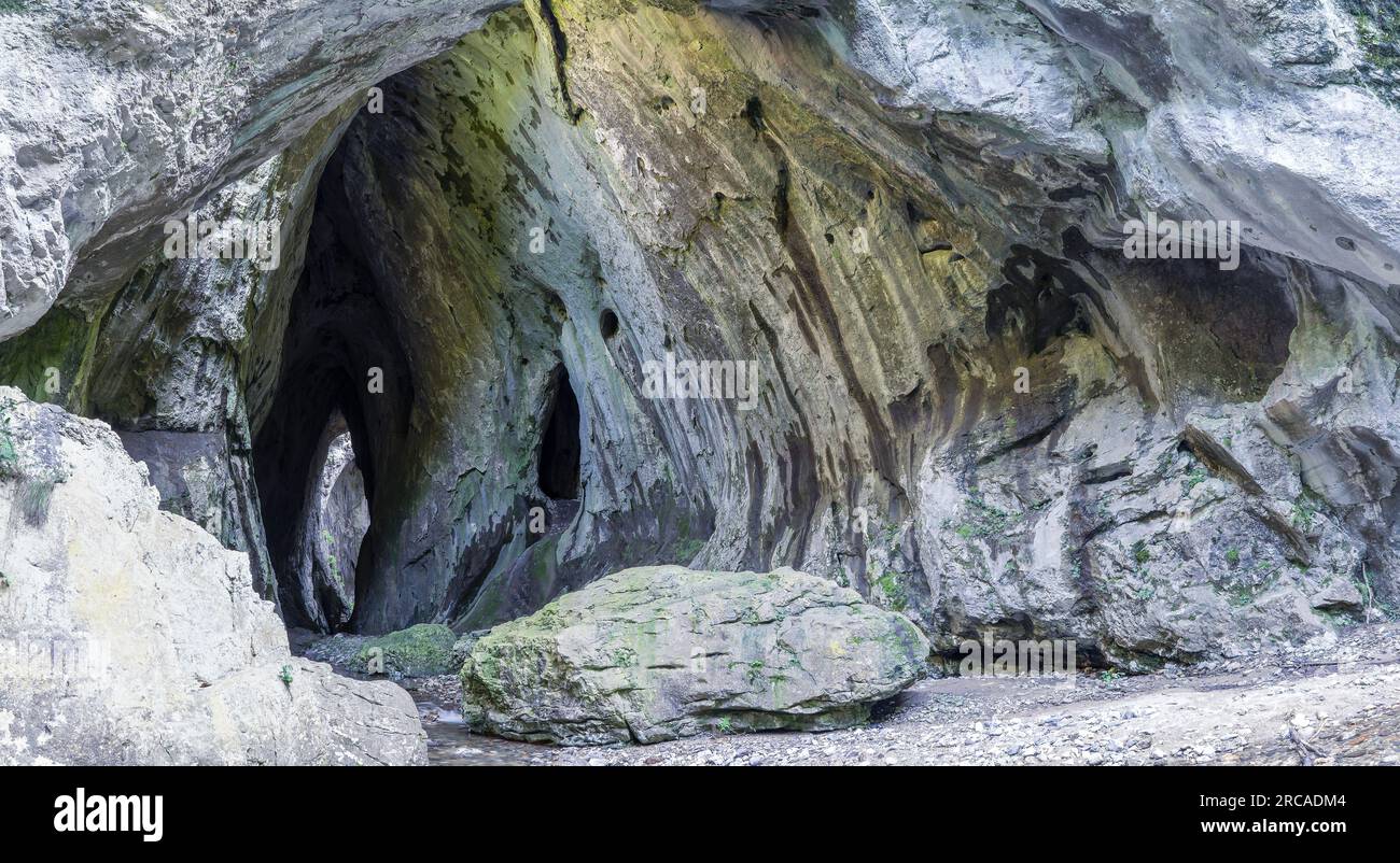 The entrance to the Paradise overgrowth tunnel through which the river ...
