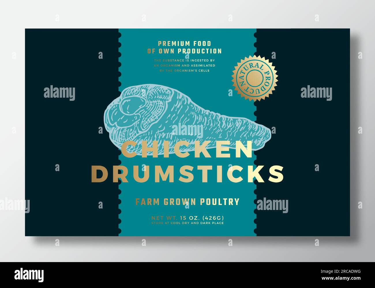 Farm Grown Chicken Abstract Vector Packaging Label Design Template ...