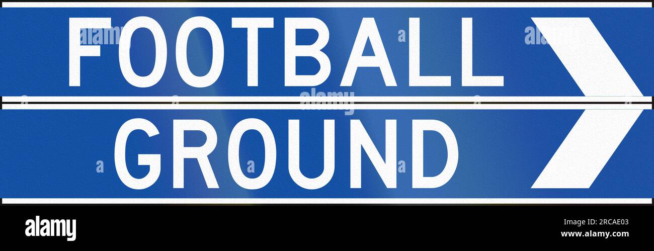 Australian guide sign - Football ground on the right Stock Photo - Alamy