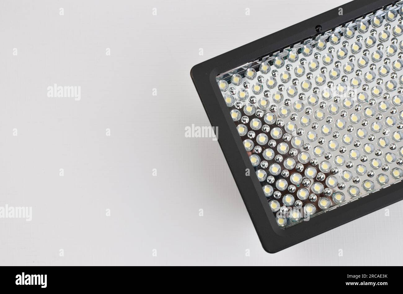 Detail of a panel with small LED lamps, showing the modernity and ...