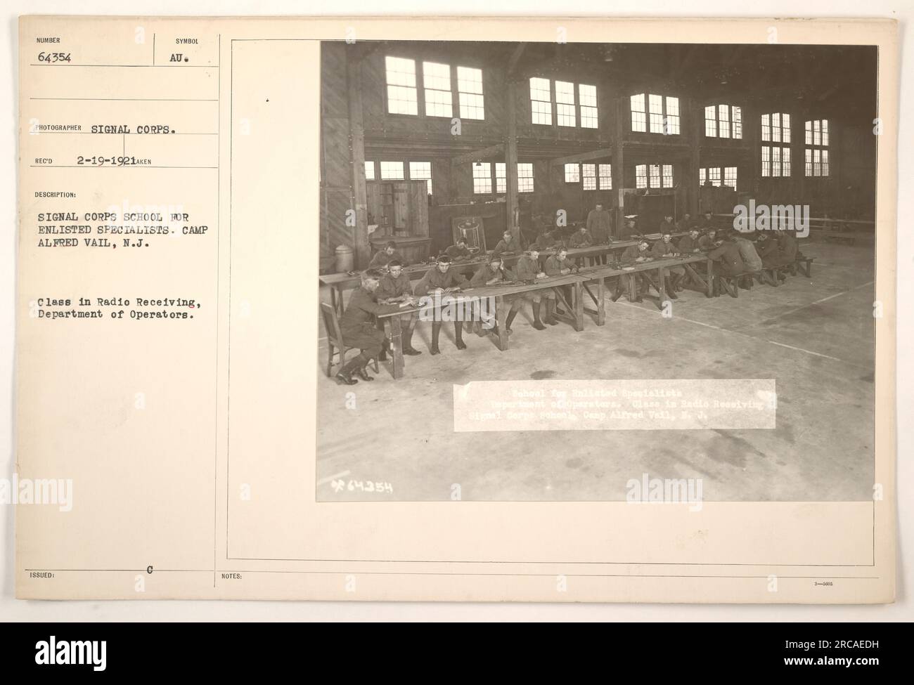 Soldiers attending a class in radio receiving at the Signal Corps ...