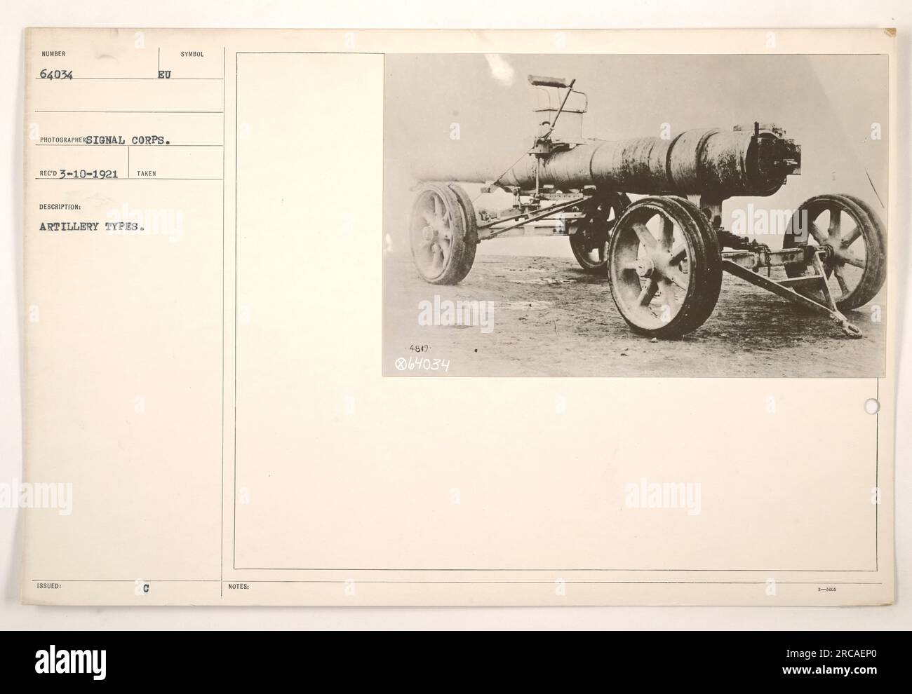 Photograph showcasing various types of artillery used during World War ...