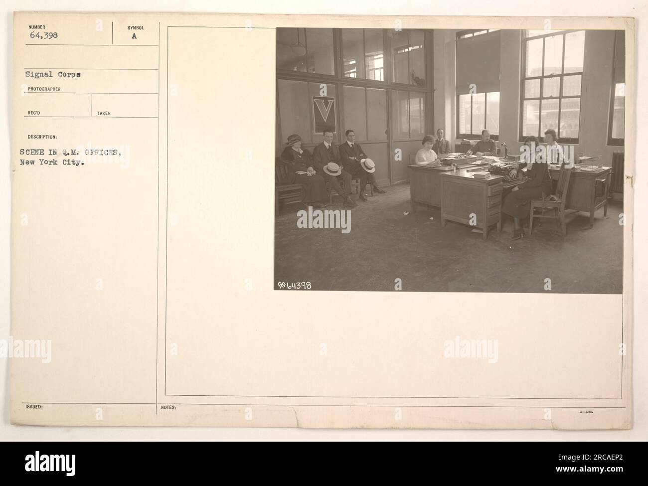 An image showing the interior of the Quartermaster (Q.M.) offices in ...
