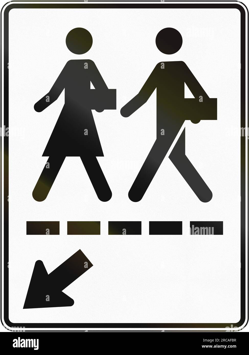 Regulatory road sign in Quebec, Canada - School walkway on the left ...
