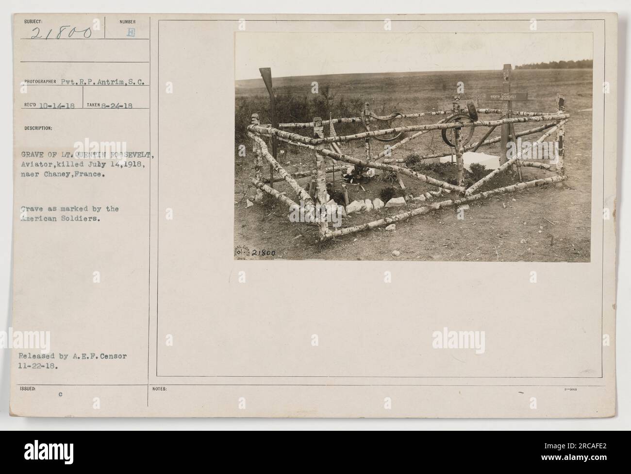 Lt quentin roosevelts grave hi-res stock photography and images - Alamy