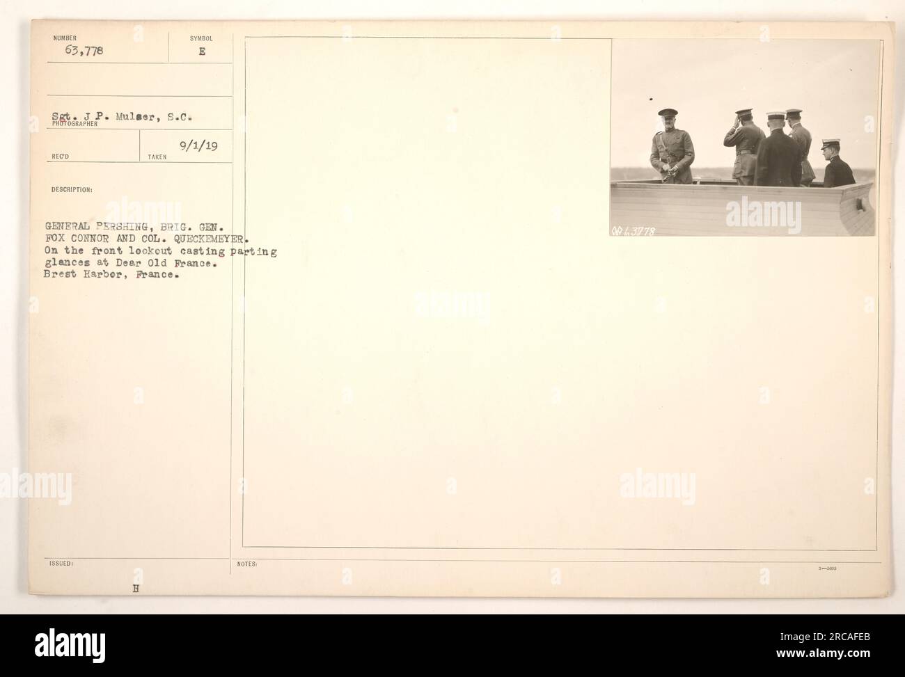 General Pershing, Brig. Gen. Fox Connor, and Col. Queckemeyer seen on ...