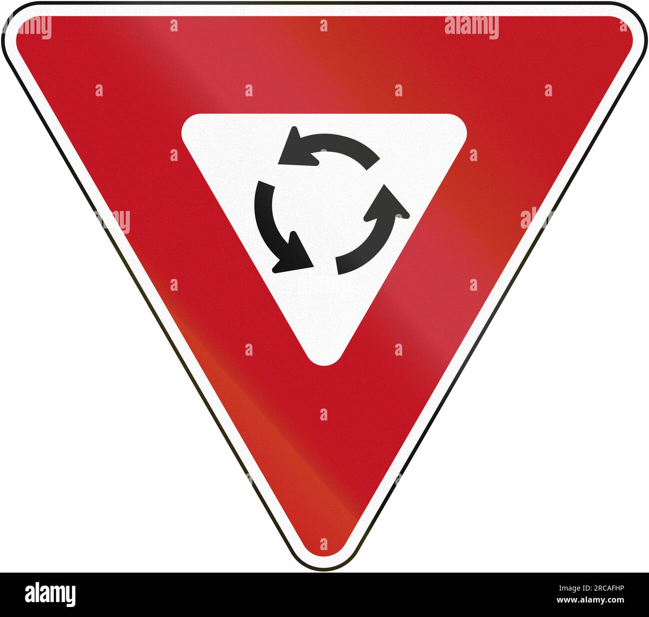 Canadian traffic sign: Yield At Roundabout. This sign is used in Quebec ...
