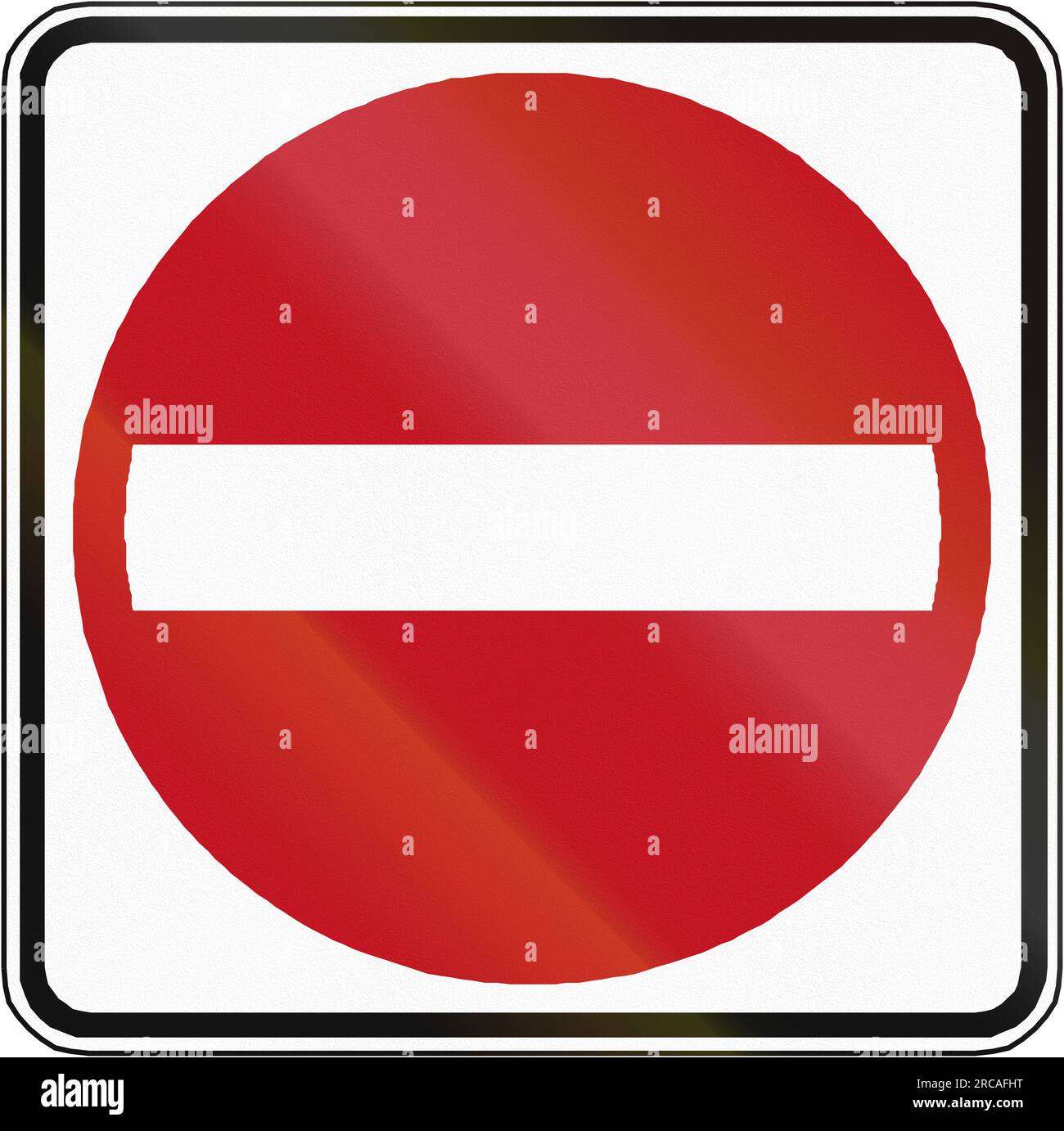 No entry sign in Canada, at the exit of a one-way road. This sign is ...