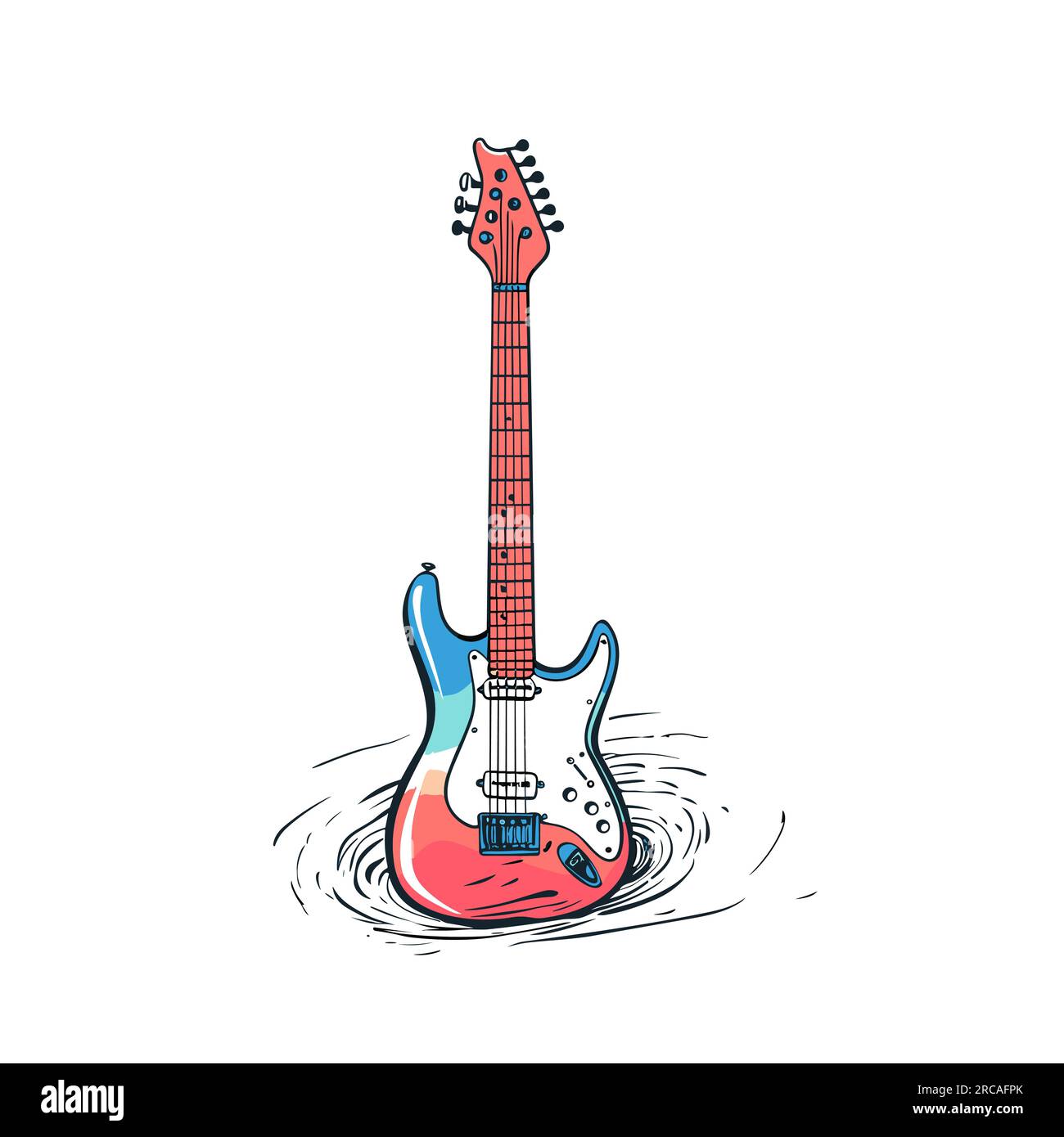 How To Draw A Cartoon Electric Guitar