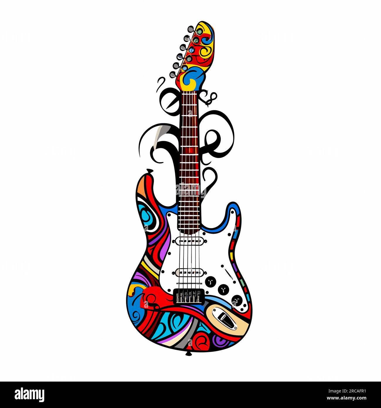 How To Draw A Cartoon Electric Guitar