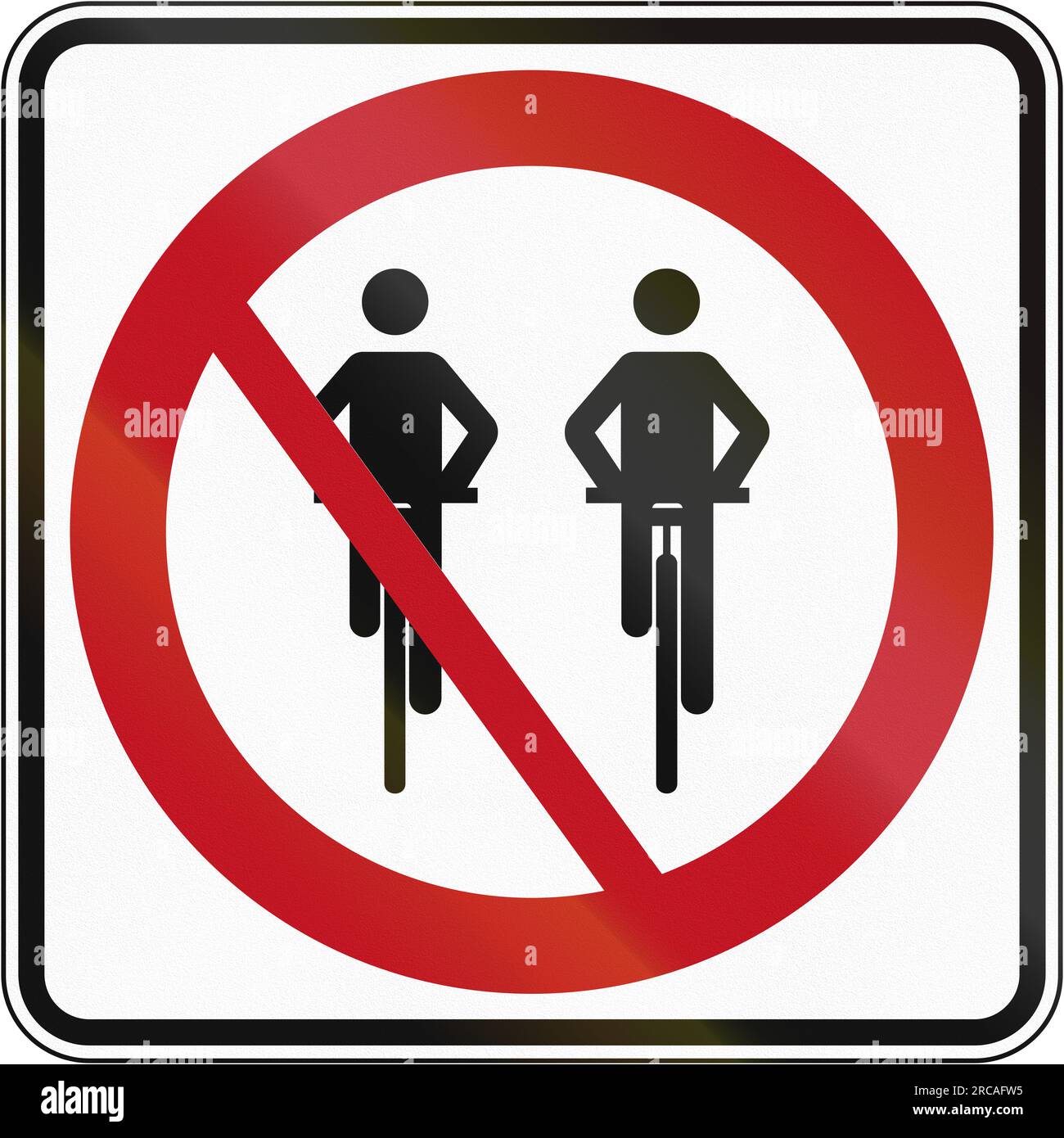 Canadian traffic sign - No overtaking for cyclists. This sign is used ...
