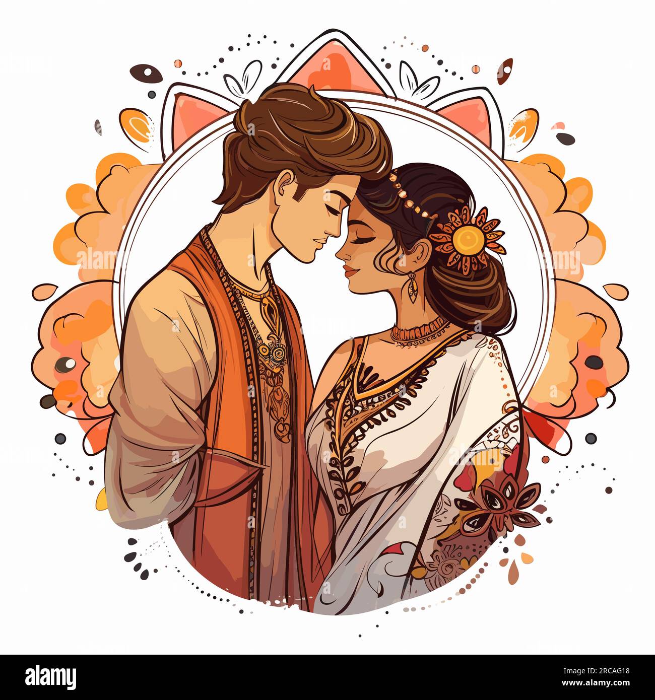 Indian wedding bride and groom Stock Vector Images - Alamy