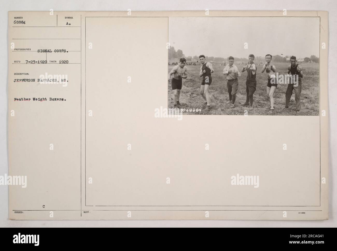 Image of featherweight boxers at Jefferson barracks, Missouri. The ...