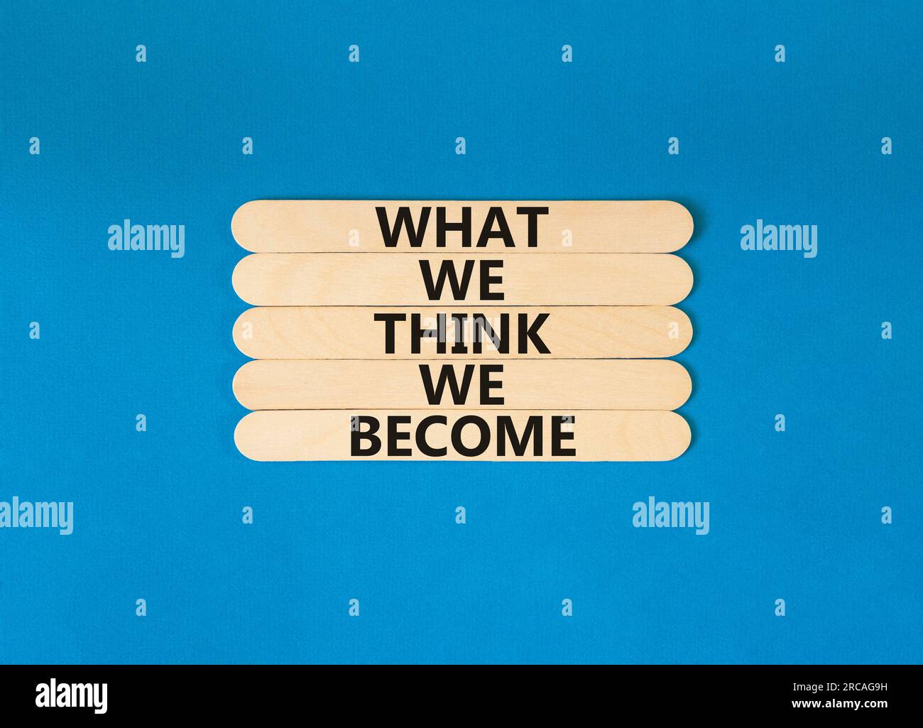 We become or think symbol. Concept word What we think We become on ...