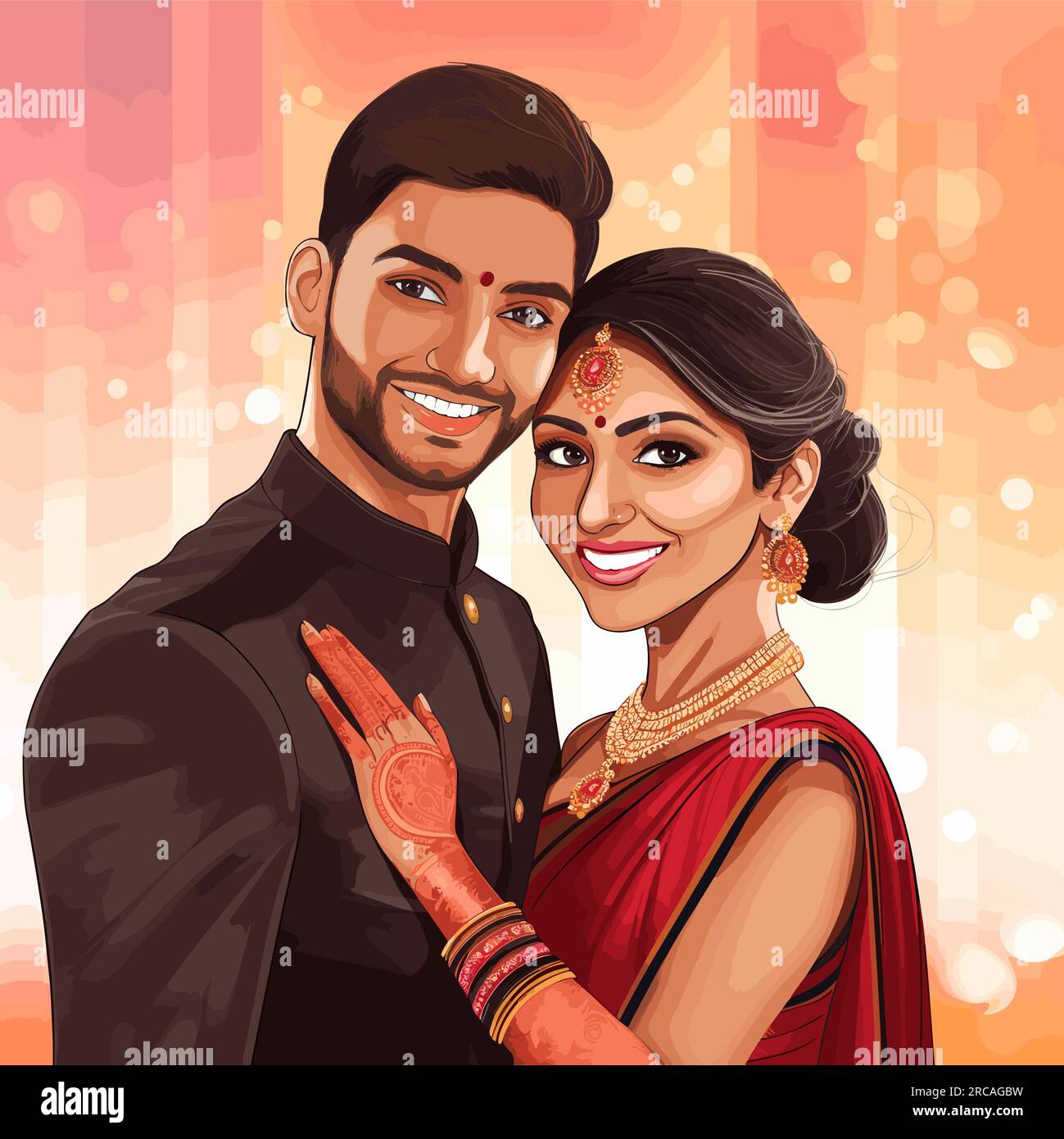 Indian wedding card clipart Stock Vector Images - Alamy
