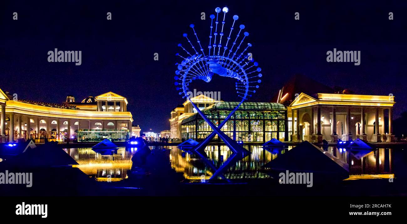 Night scene Gallerias Lafayette shopping mall Doha, Qatar Stock Photo ...
