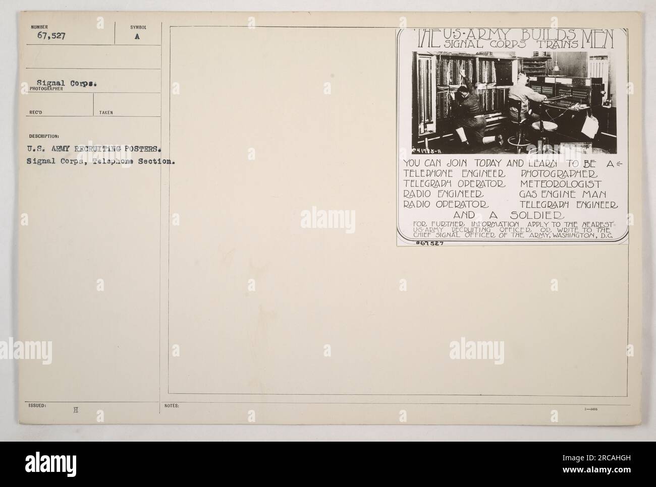 U s army signal corps photographer hi-res stock photography and images ...