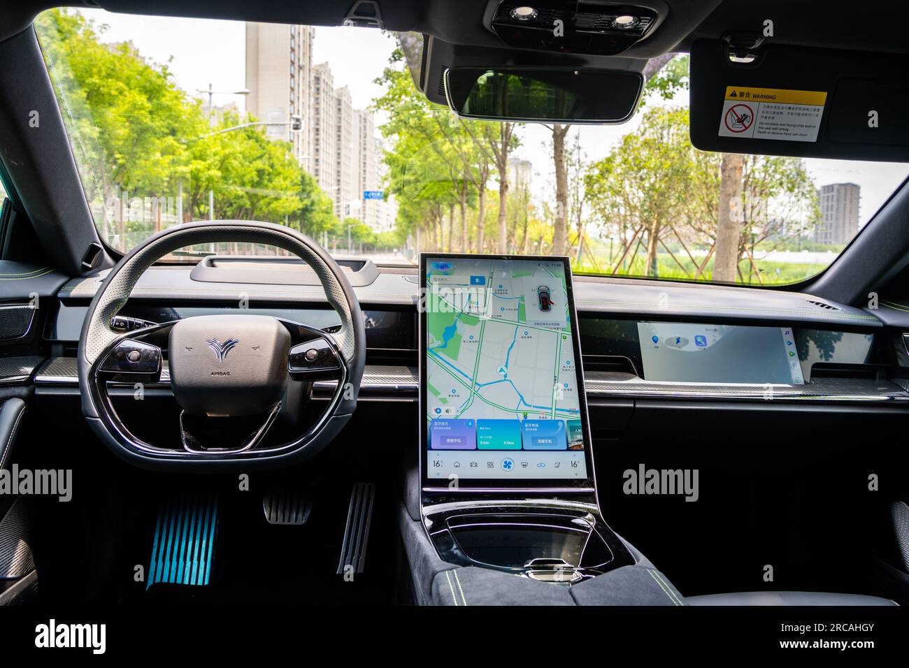 The dashboard of a Neta S, from a Chinese EV startup, on a test drive ...