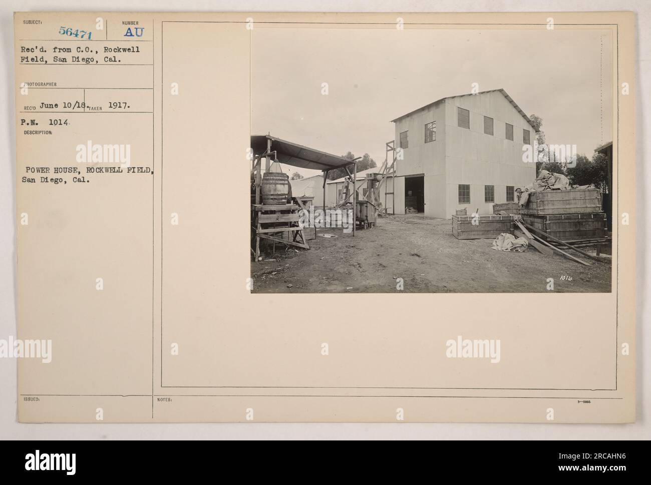 The image captures the power house located at Rockwell Field in San ...