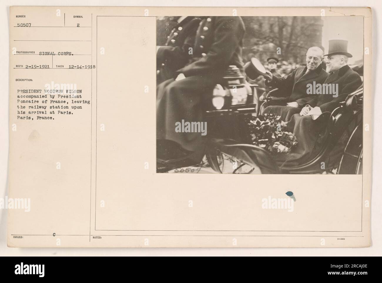 President Woodrow Wilson and President Poincare of France leaving the ...