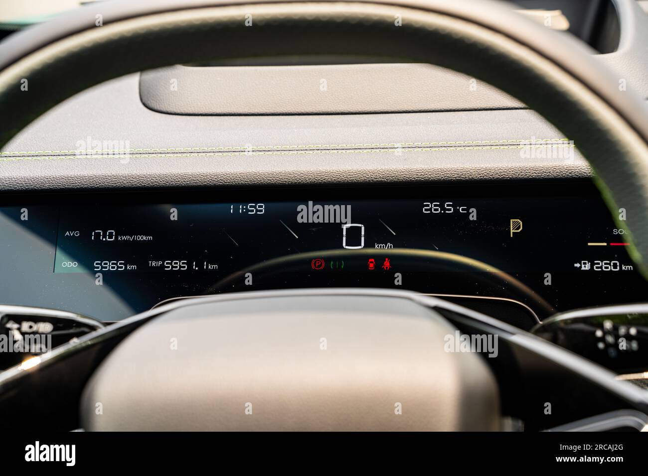 The instrument screen in a Neta S, from a Chinese EV startup, on a test ...