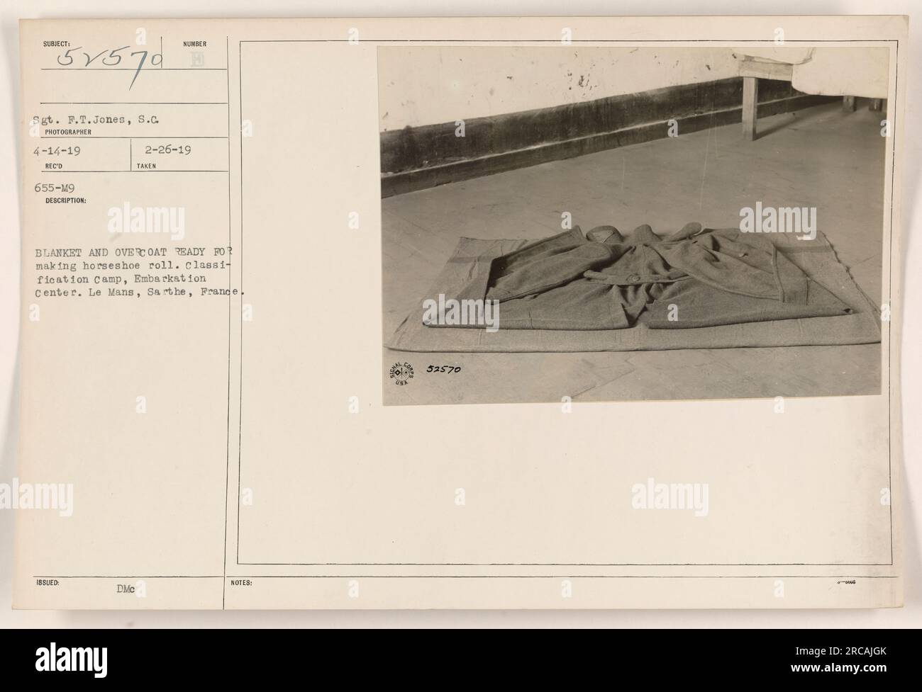 Sgt. F.T. Jones prepared a horseshoe roll at the Classification Camp in ...