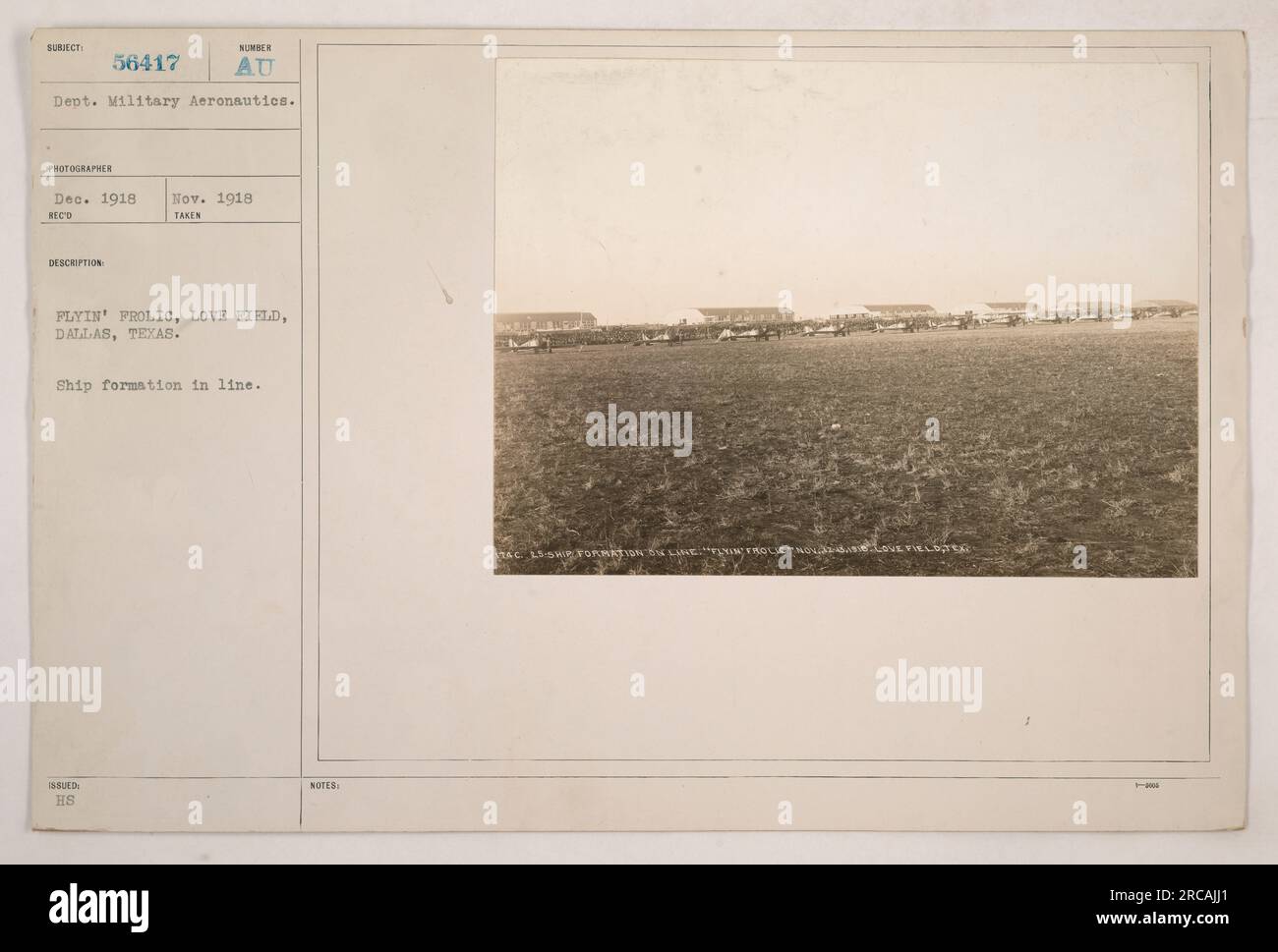 Photograph titled "Flyin' Frolic, Love Field, Dallas Texas" shows a ...