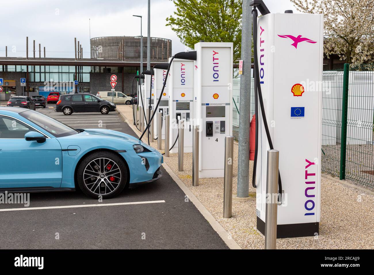 Ionity EV Charging station Giberville A13 France Stock Photo - Alamy