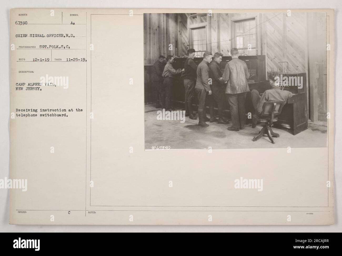 Soldiers at Camp Alfred Vail, New Jersey, receiving instruction at the ...