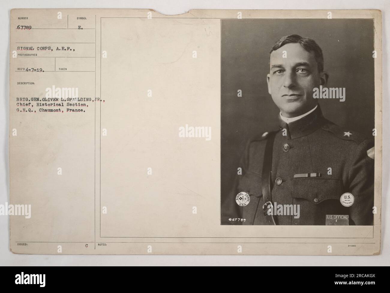 Oliver L. Spaulding, Jr. is shown here, serving as the Chief of the ...