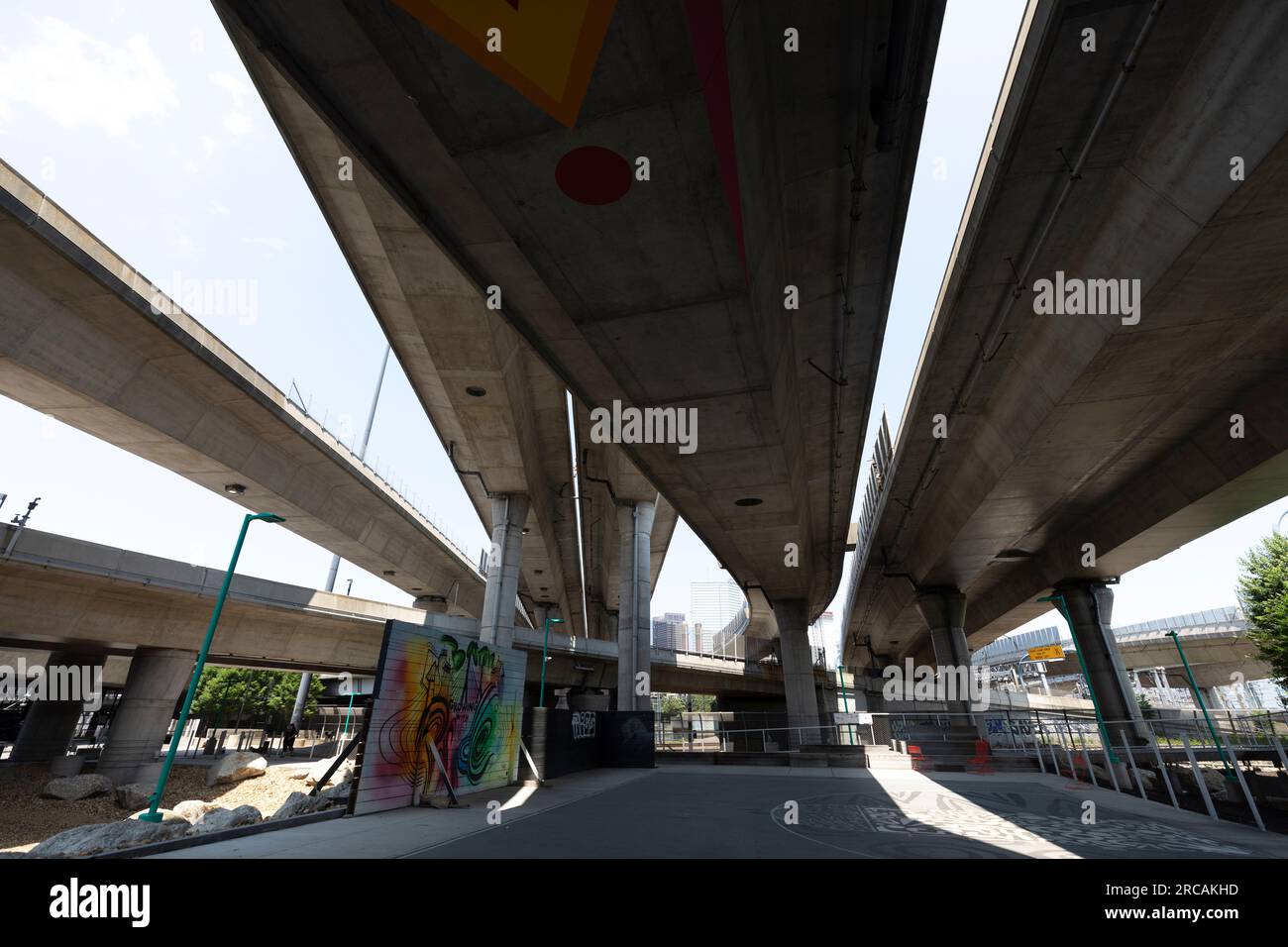 Interstate 93 highway interchange overpass Boston, Massachusetts Stock ...