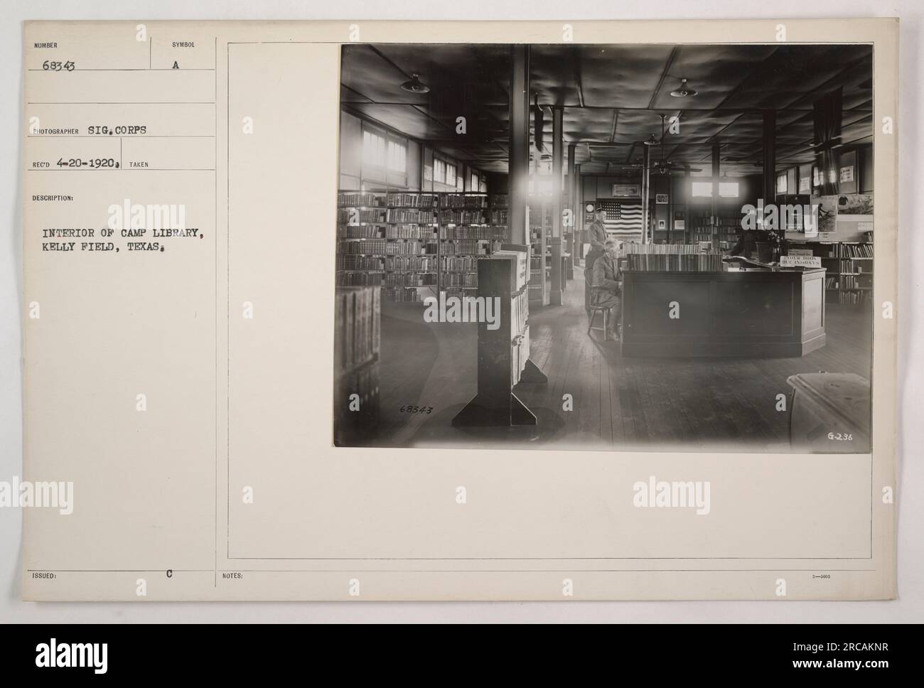 Interior of Camp Library at Kelly Field, Texas. The library was an ...
