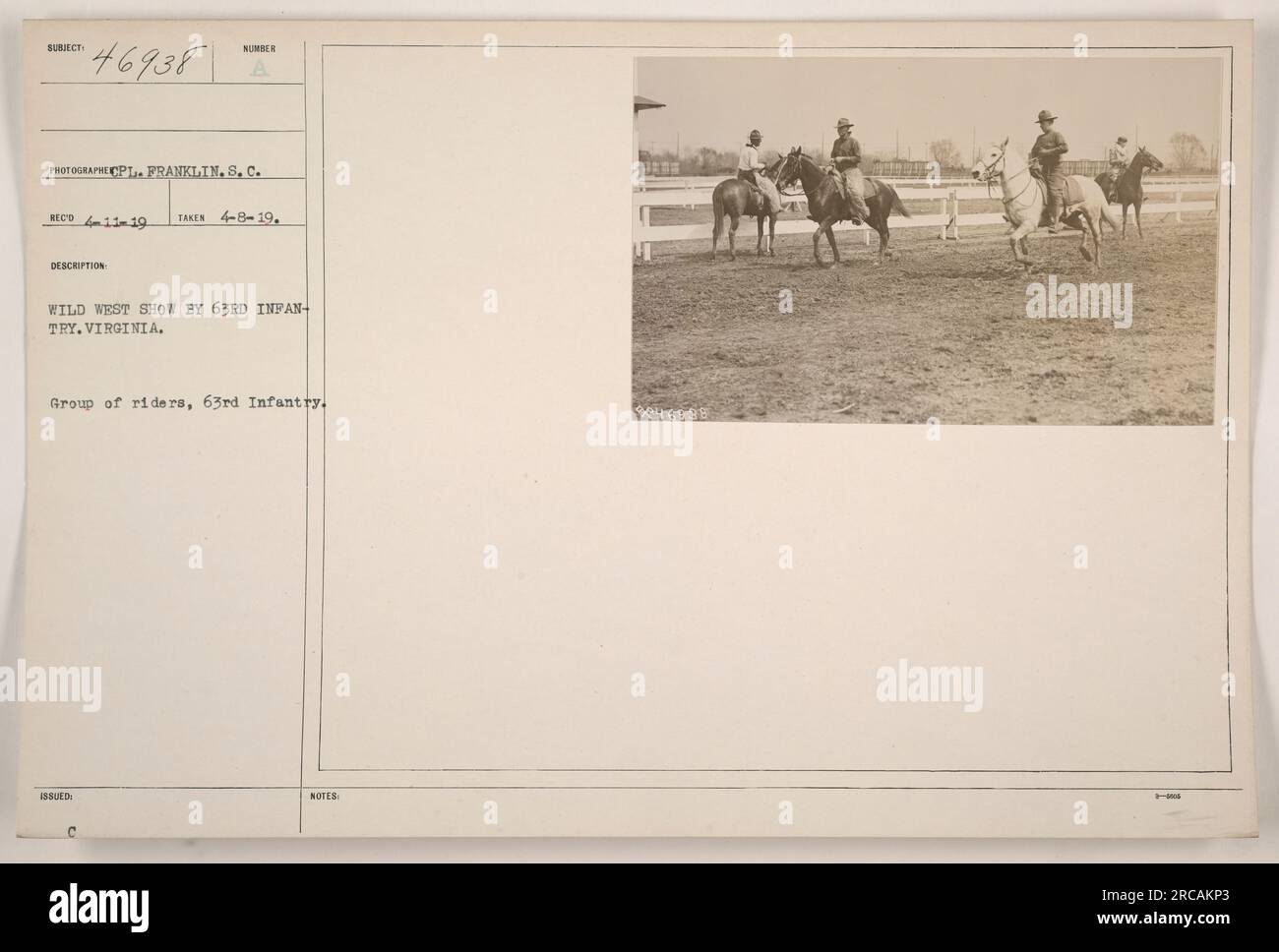 Soldiers from the 63rd Infantry participate in a Wild West show in ...