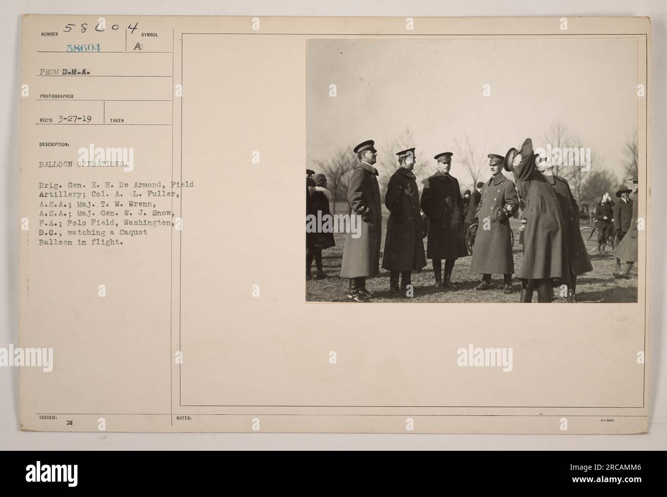 Brig. Gen. E.H. De Armond, Col. A.L. Fuller, Maj. T.W. Wrenn, and Maj ...