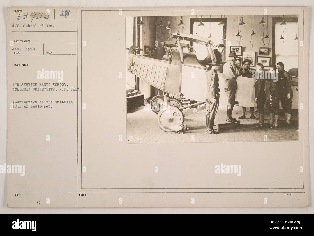 Soldiers receiving instruction on the installation of a radio set at ...