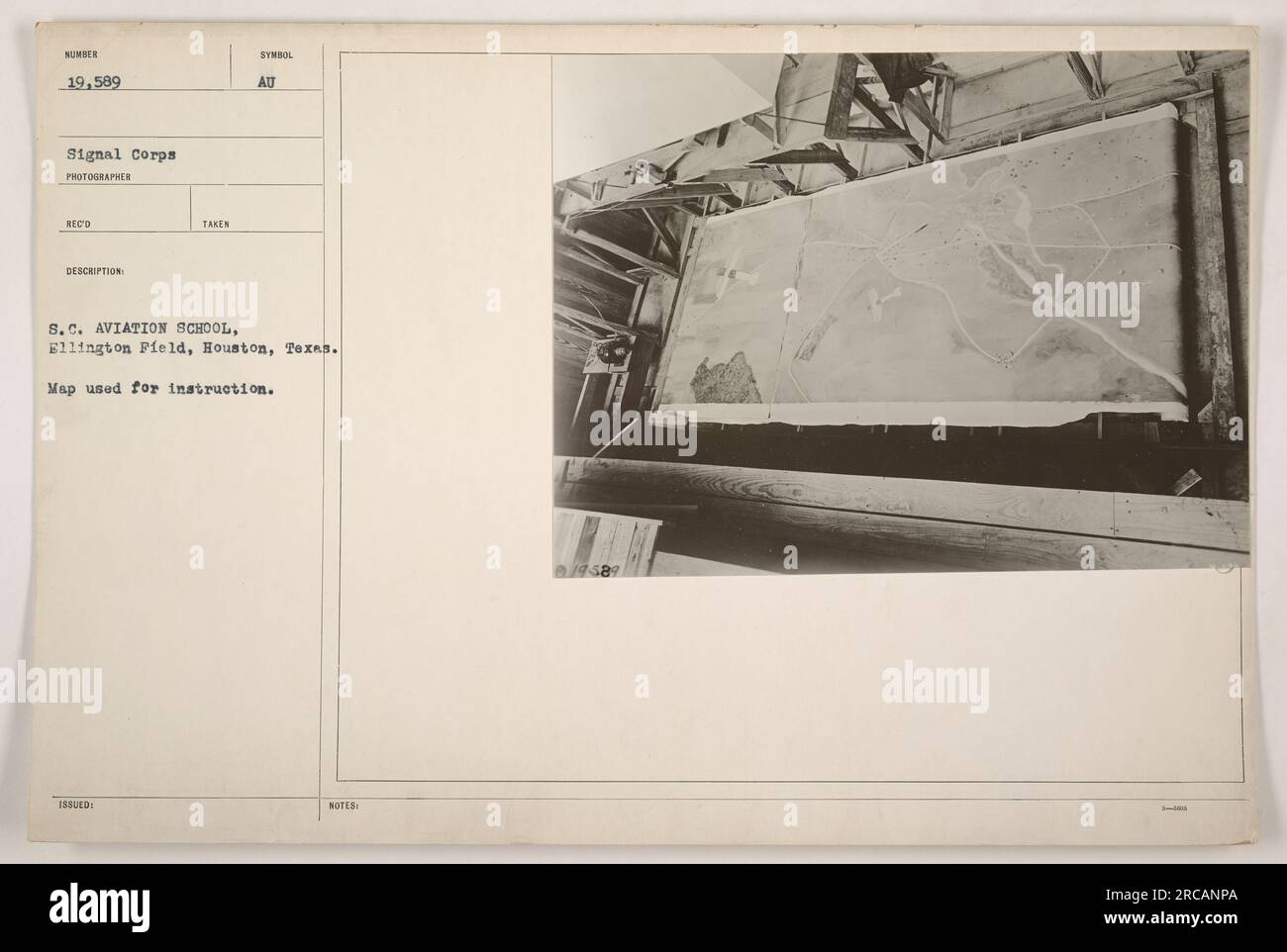 Map used for instruction at the S.C. Aviation School, Ellington Field ...