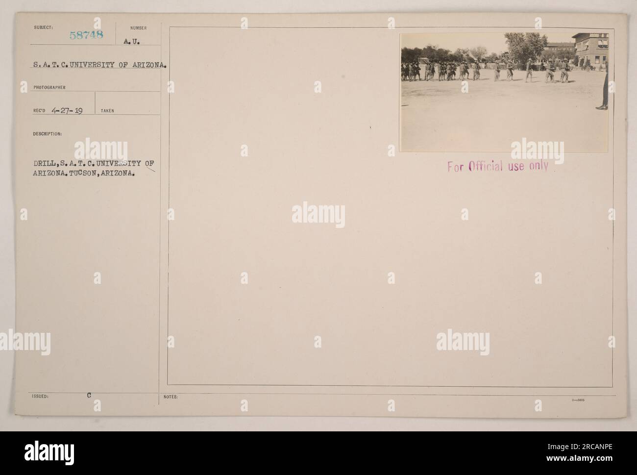 Soldier performing drill exercises with S.A.T.C. at the University of ...