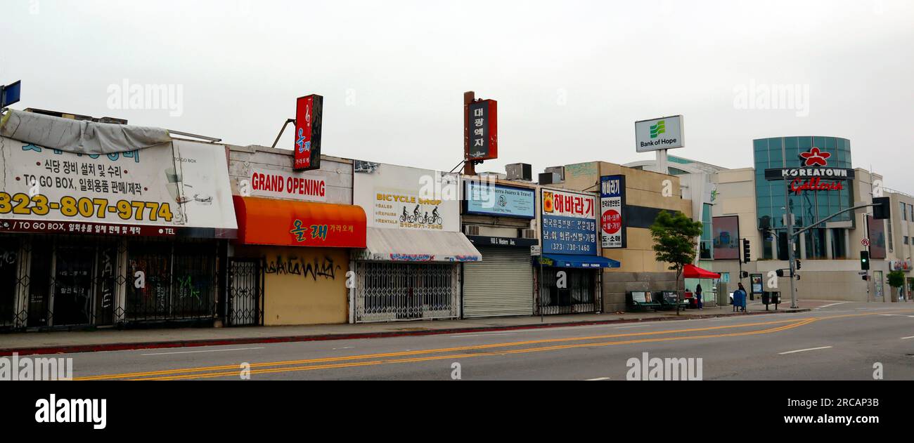 Los Angeles, California: view of KOREATOWN a neighborhood in central ...