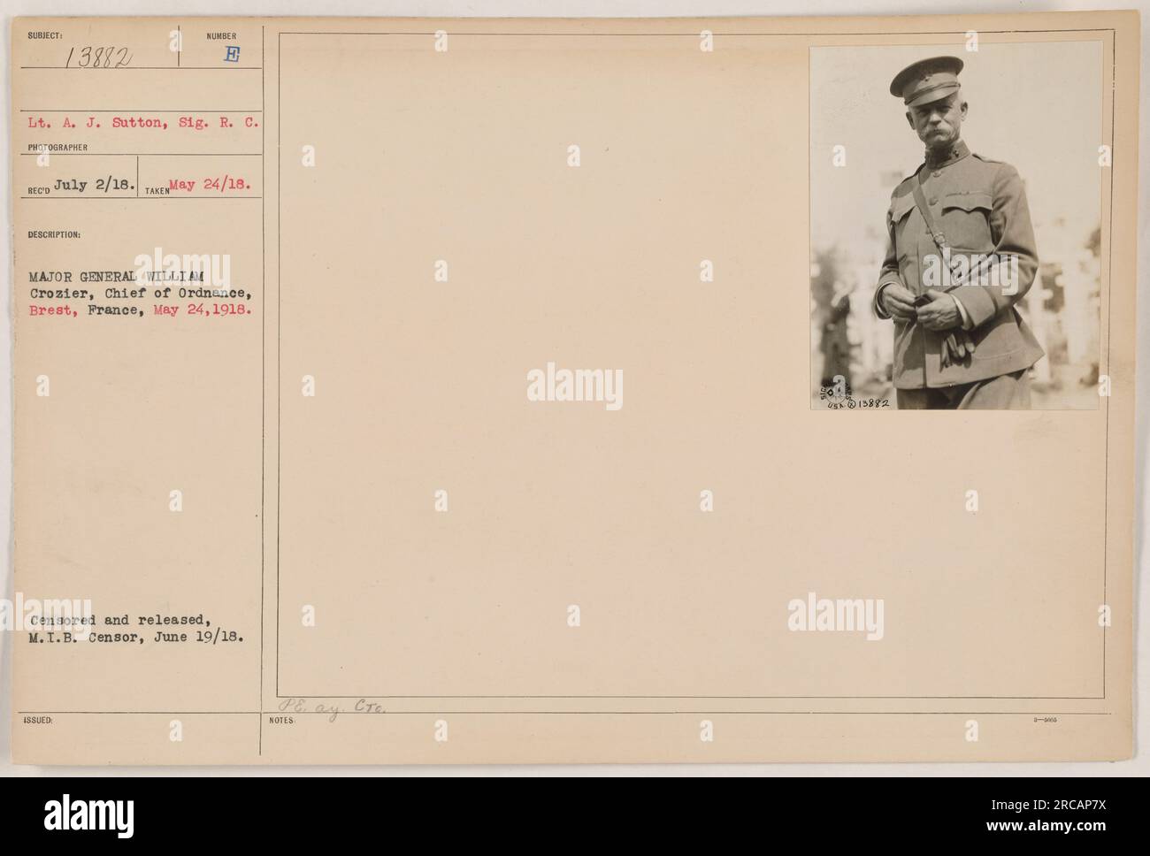 An image showing Major General William Crozier, Chief of Ordnance ...