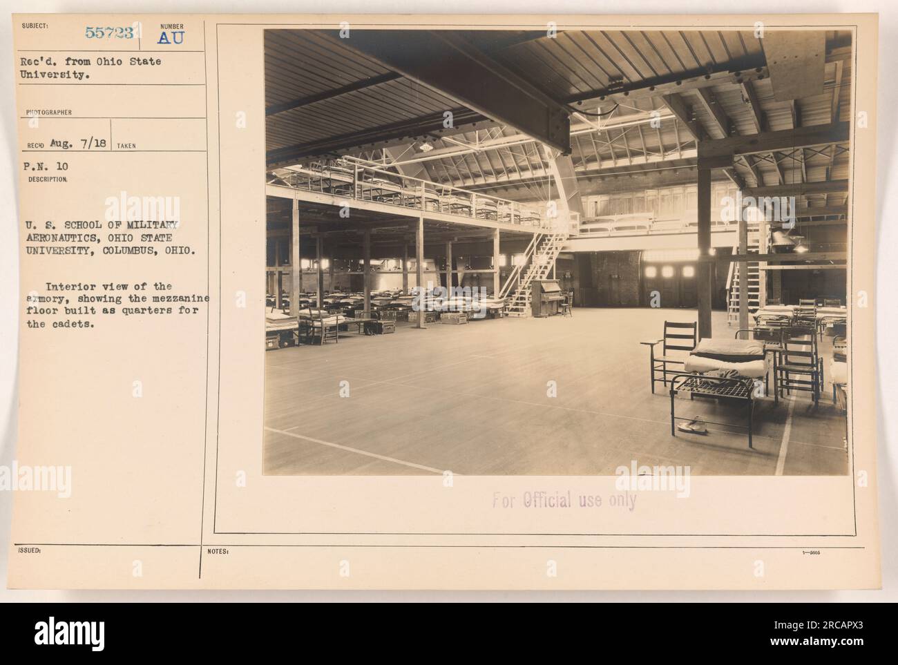 Interior view of the armory at the U.S. School of Military Aeronautics ...