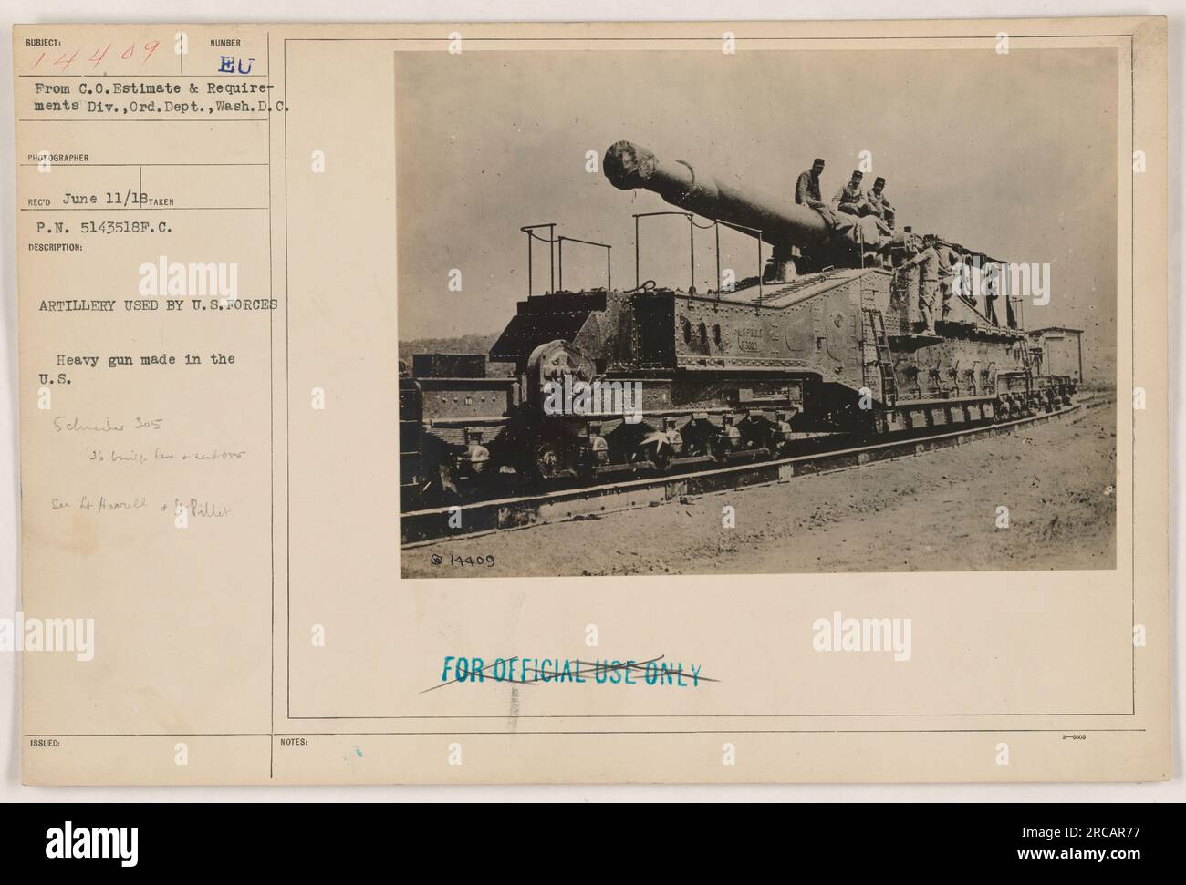 Caption: U.S. soldiers operate a heavy gun during World War I. This gun ...