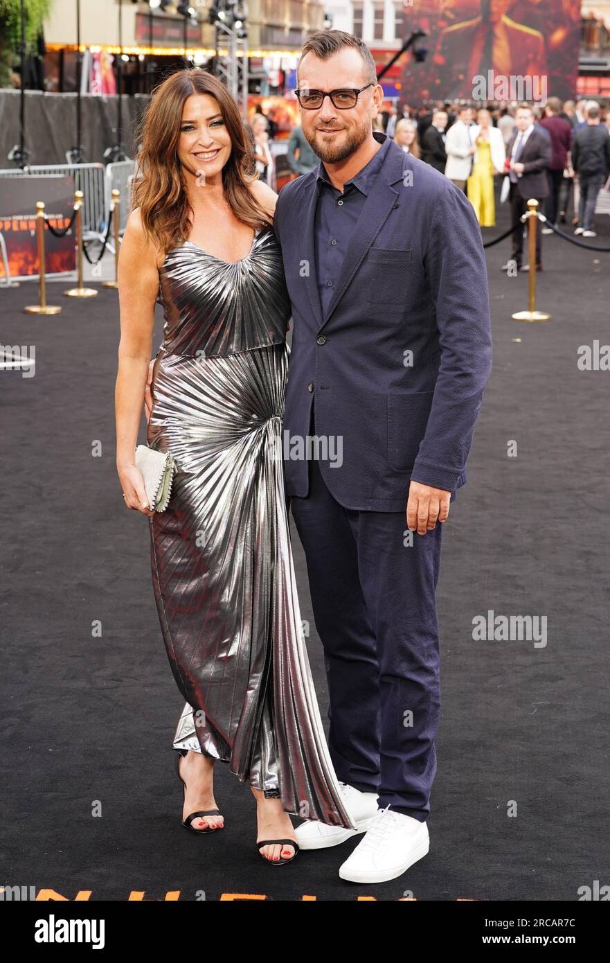 Lisa Snowdon and George Smart attend the UK premiere of Oppenheimer, at ...