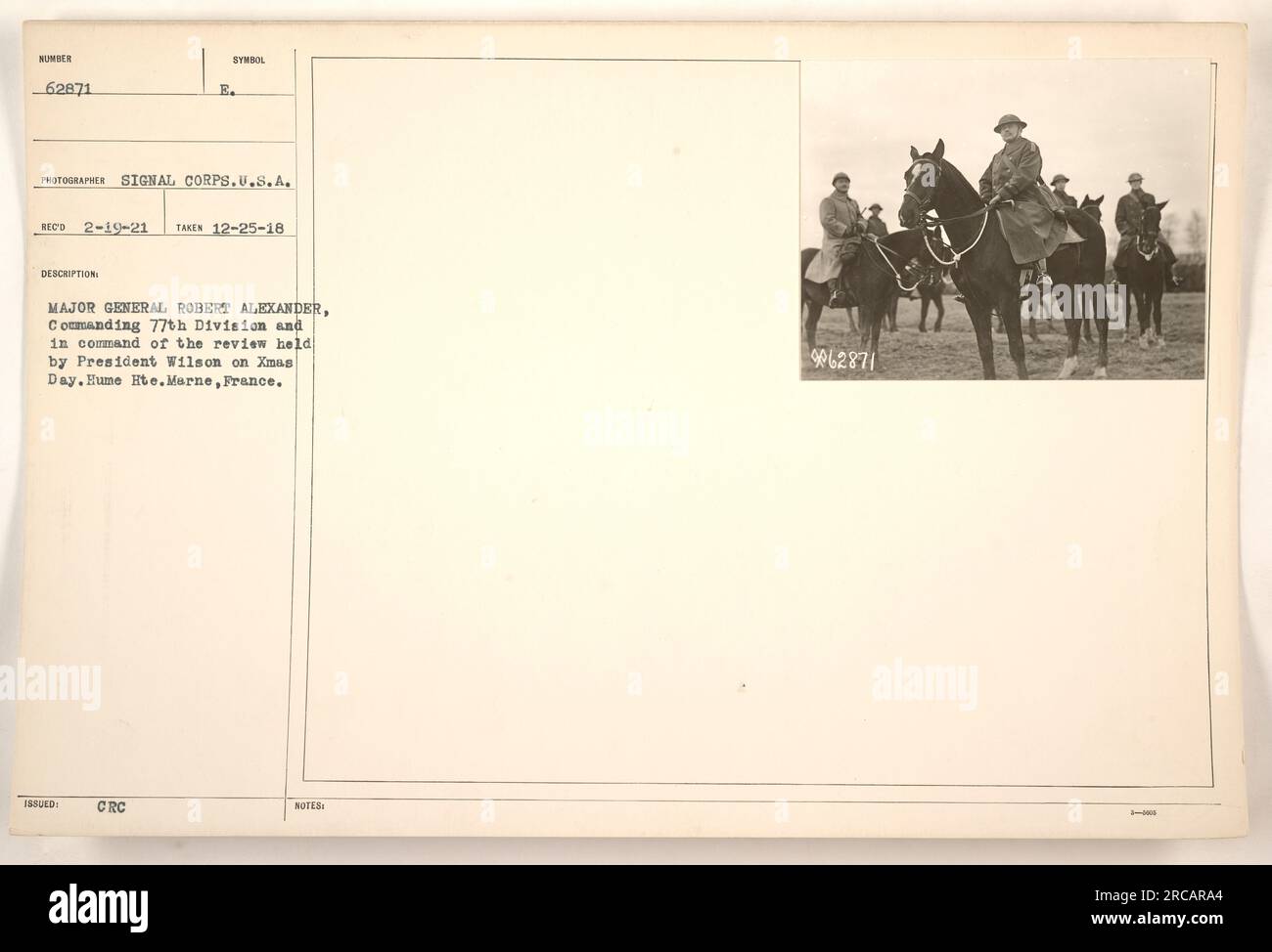 Major General Robert Alexander, Commanding 77th Division, leading the ...